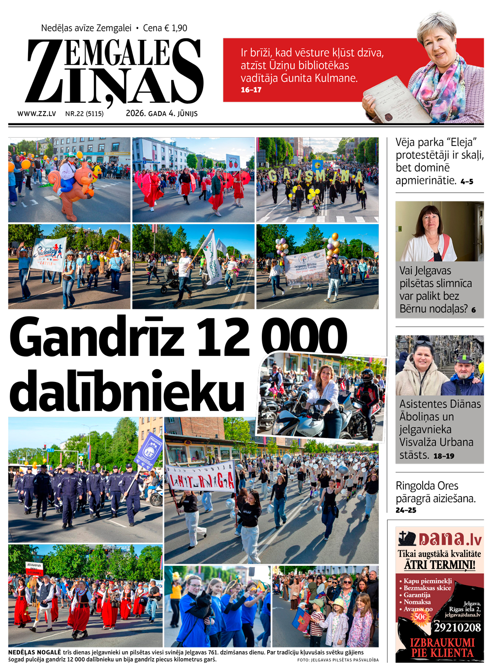 Jaunākais laikraksta “Zemgales Ziņas” numurs: 04.06.2026 - ZZ.lv